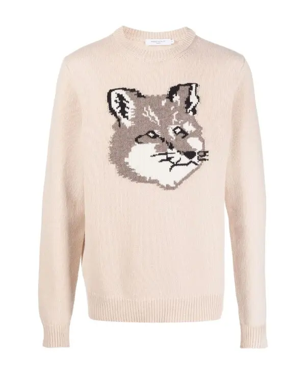 Maison Kitsuné Logo Knitted Pullover - Nude