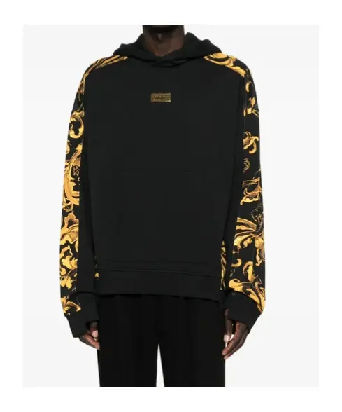 Versace Baroque Print Hoodie - Black