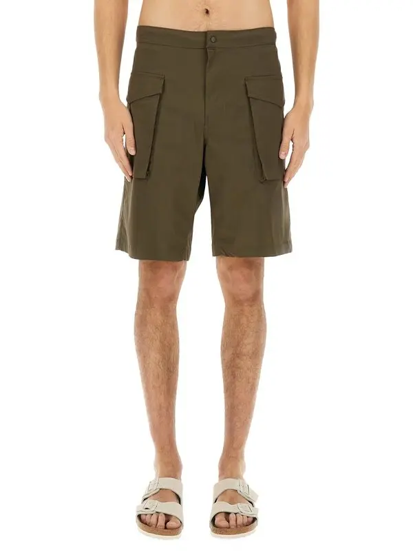Aspesi Lou Bis Poplin Shorts - Green