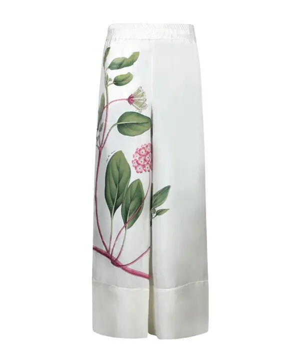 PIERRE-LOUIS MASCIA Floral Wide-leg Trousers - White