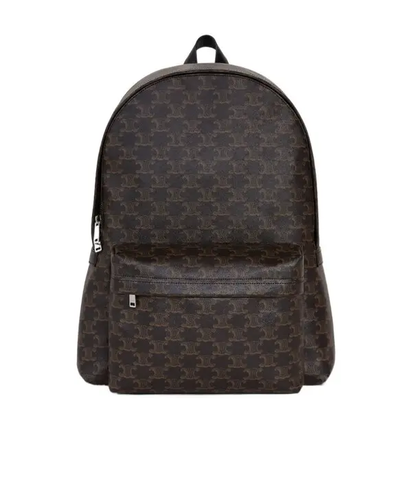 Celine Medium Triomphe Canvas And Calfskin Backpack - Black