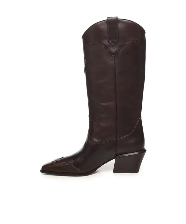 Paris Texas Ebony Square-toe Boots