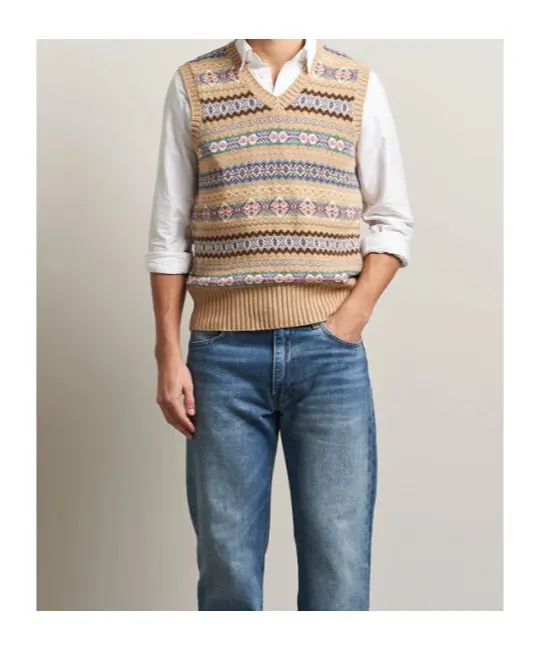 Polo Ralph Lauren Fairisle V-neck Vest - Nude