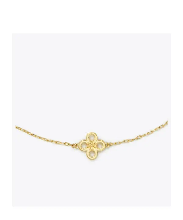 Tory Burch Kira Clover 18kt Gold-plated Necklace - Yellow