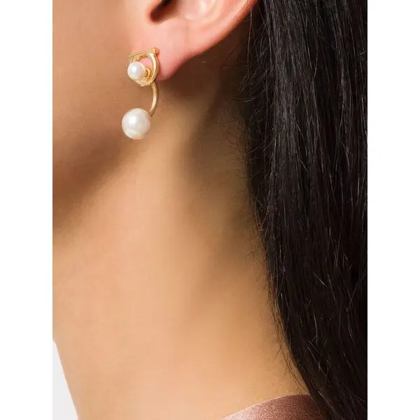 FERRAGAMO Embellished Pearl Drop Earrings
