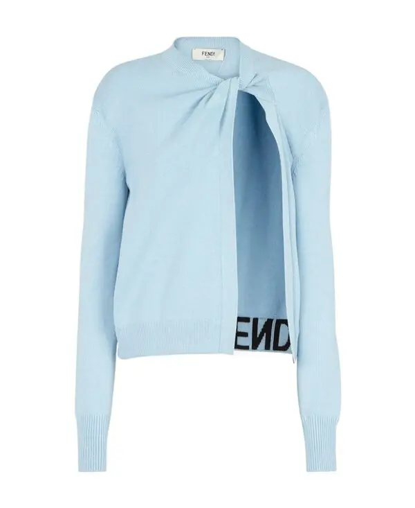 Fendi Twist Detailed Knit Cardigan