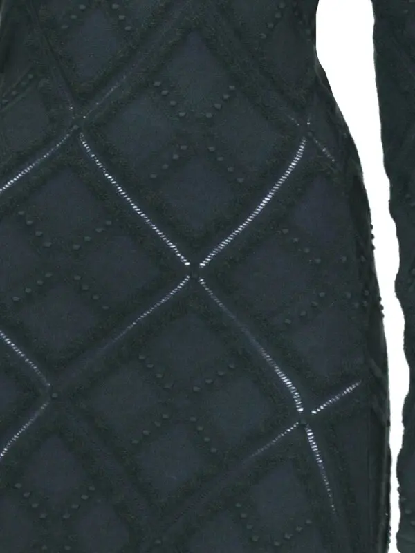 Burberry Long Sleeve Diamond Knit Dress