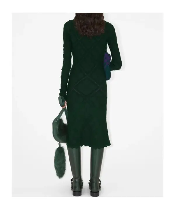 Burberry Long Sleeve Diamond Knit Dress