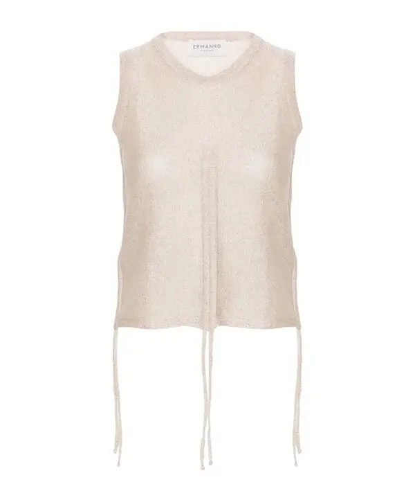 ERMANNO FIRENZE Sleeveless Knit Top With Tie Detail