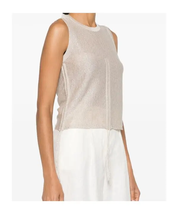 ERMANNO FIRENZE Sleeveless Knit Top With Tie Detail