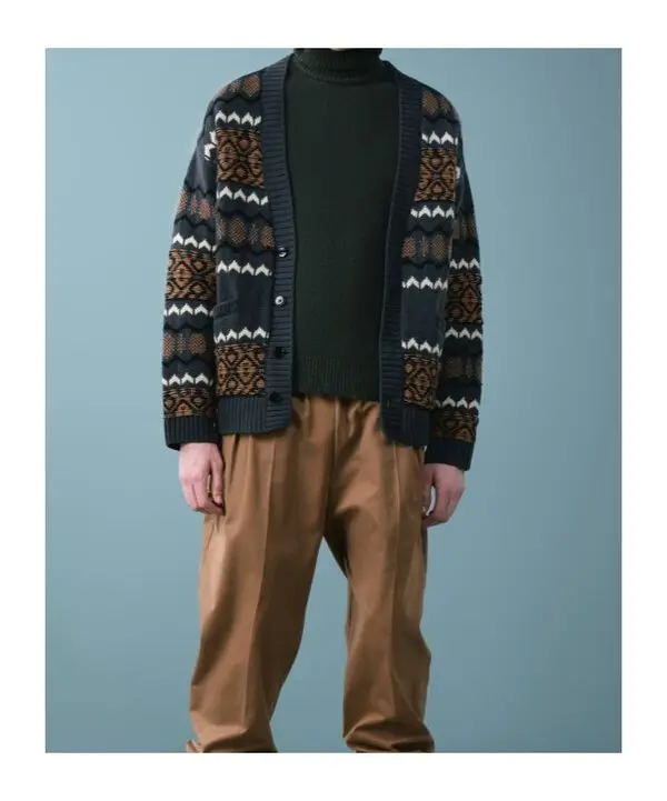LANEUS Jacquard Cardigan