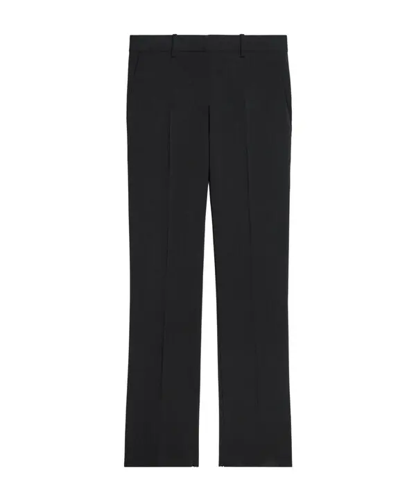 Helmut Lang Slim-fit Wool Trousers With Zipper Detail