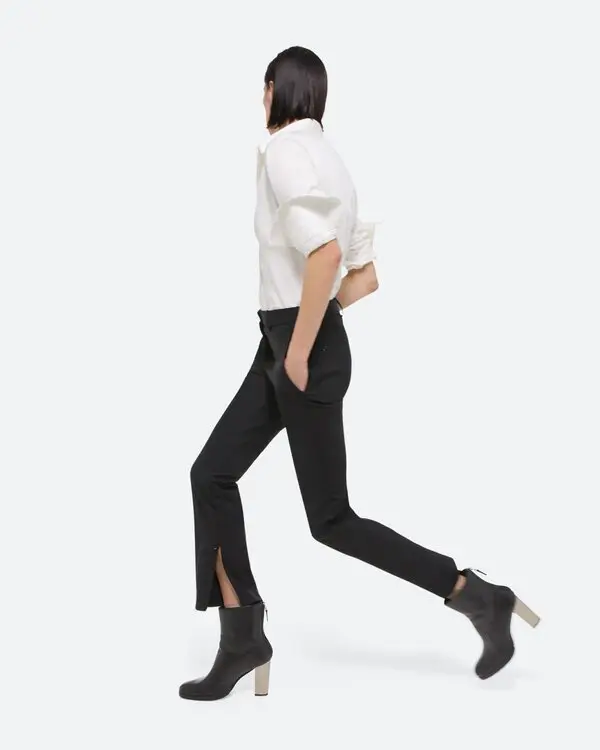 Helmut Lang Slim-fit Wool Trousers With Zipper Detail