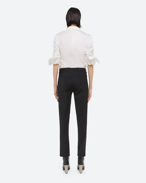 Helmut Lang Slim-fit Wool Trousers With Zipper Detail