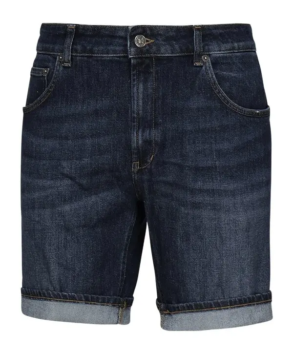 DONDUP Regular Fit Low Waist Denim Shorts With Ruffle Hem - Black