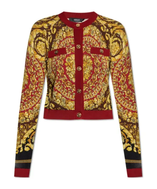 Versace Crewneck Button-up Cardigan - Brown