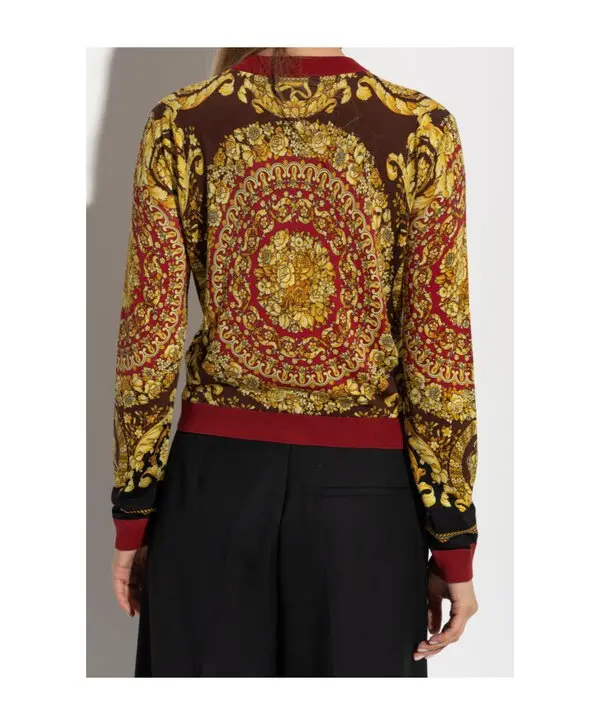 Versace Crewneck Button-up Cardigan - Brown