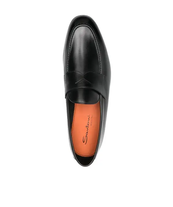 Santoni Slip-on Penny Loafers - Black