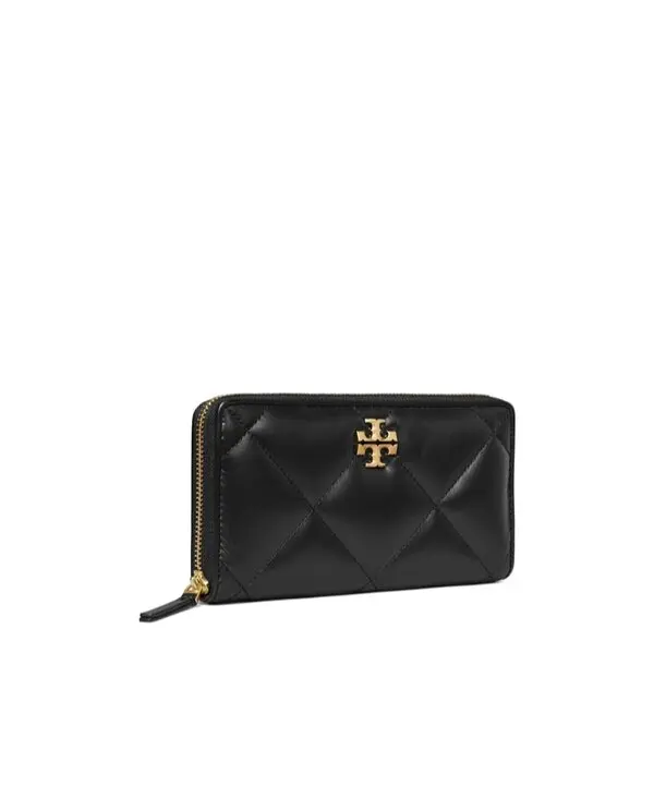 Tory Burch Kira Diamond Quilt Zip Continental Wallet - Black