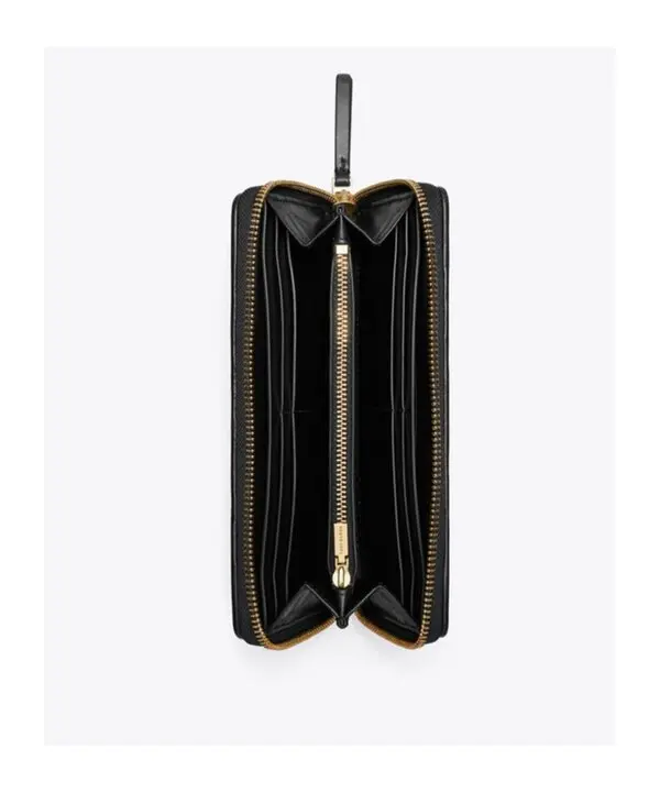 Tory Burch Kira Diamond Quilt Zip Continental Wallet - Black