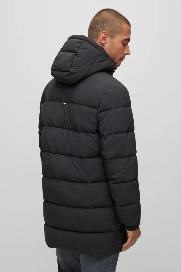 Hugo Boss Padded Longline Jacket With Removable Hood
