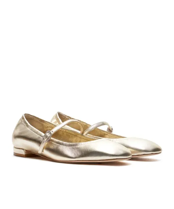 STUART WEITZMAN Claris Embellished Leather Ballerina Flats - White