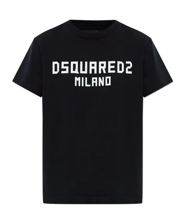 Dsquared2 Logo Printed Crewneck T-shirt - Black