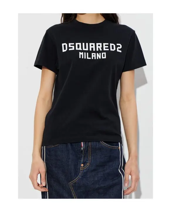 Dsquared2 Logo Printed Crewneck T-shirt - Black