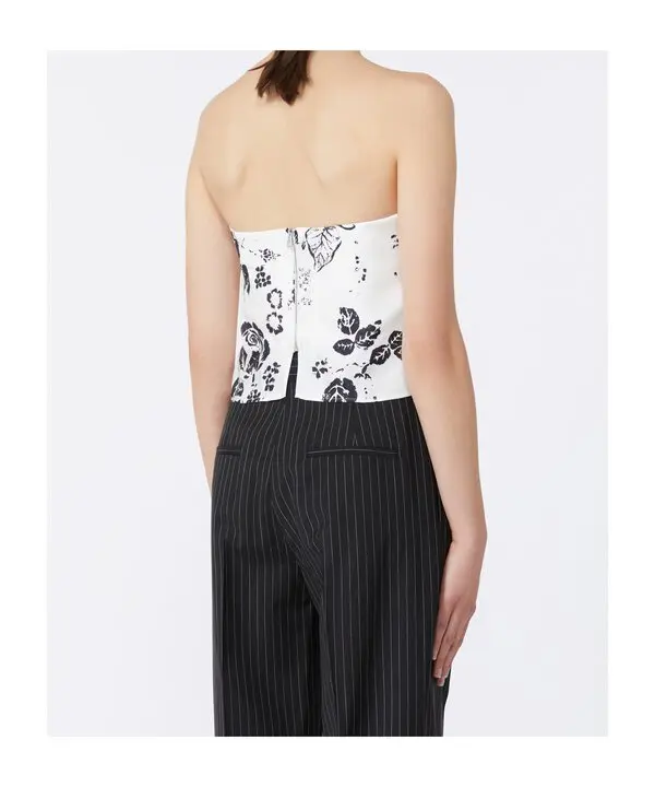 Max Mara Printed Silk Corset Top
