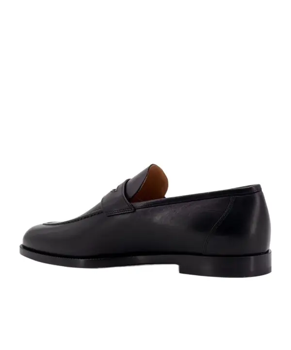 Loro Piana Sergio Round Toe Loafers - Black