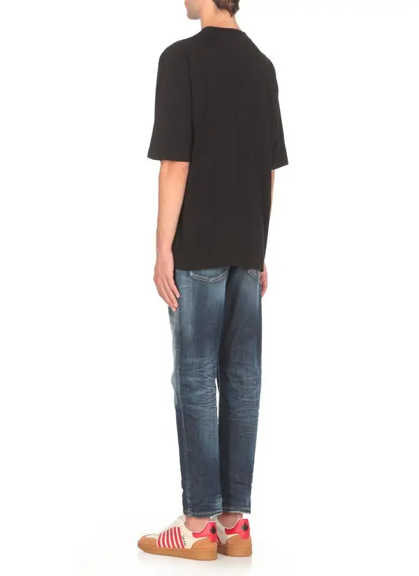 Dsquared2 Icon Logo Printed Crewneck T-shirt - Black