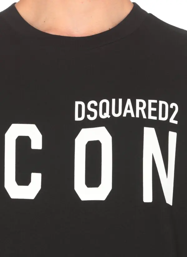 Dsquared2 Icon Logo Printed Crewneck T-shirt - Black
