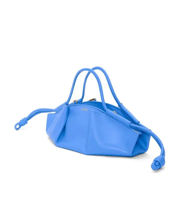 Loewe Small Paseo Bag In Shiny Nappa Calfskin - Blue
