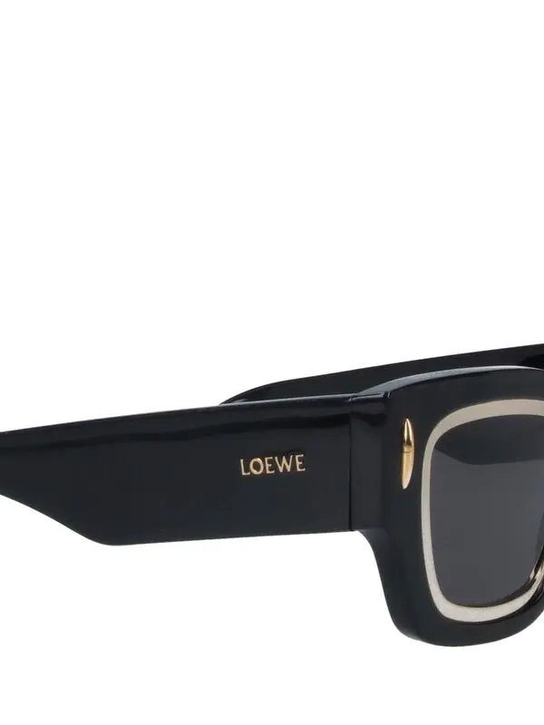 Loewe Rectangular Frame Sunglasses With Logo Detail - Black