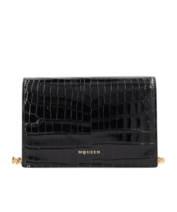 Alexander McQueen Small Skull Embossed Shoulder Bag - Black
