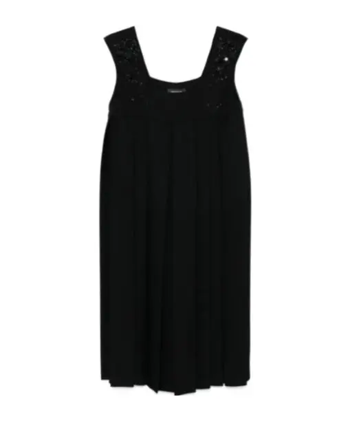 Fabiana Filippi Embellished Square Neck Sleeveless Dress - Black
