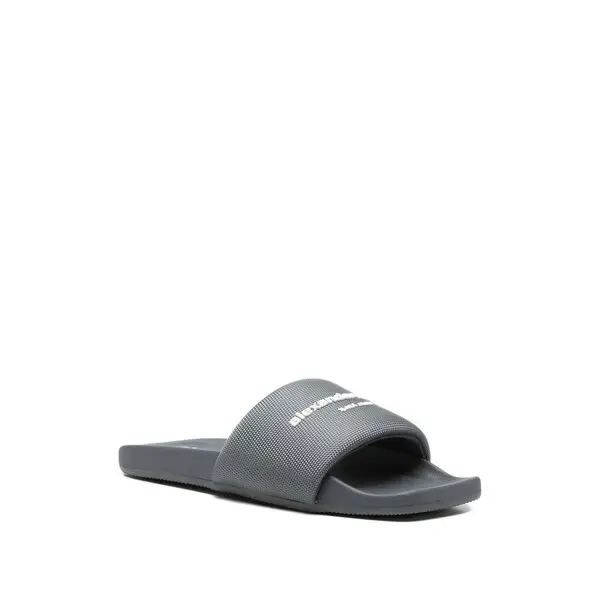 Alexander Wang Logo Pool Slides - Gray
