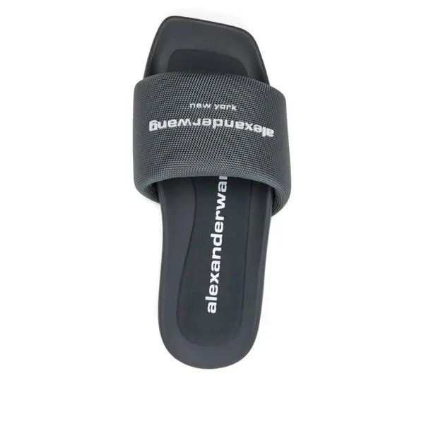 Alexander Wang Logo Pool Slides - Gray