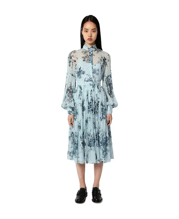Erdem Pleated Mid-length Skirt With Rose Prints