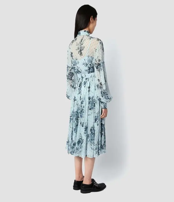 Erdem Pleated Mid-length Skirt With Rose Prints