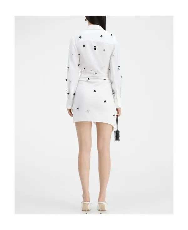 Jacquemus Bahia Embroidered Wrap Minidress