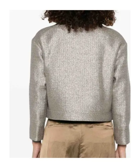 Herno Cropped Moto Jacket With Collared Neckline