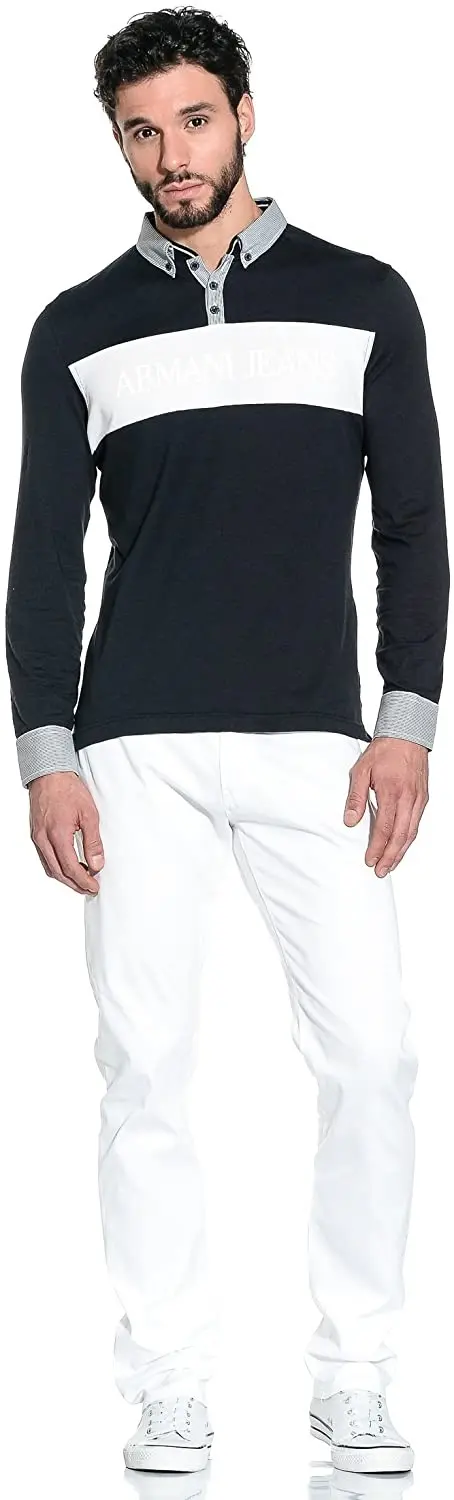 Emporio Armani Logo Straight Leg Jeans - White
