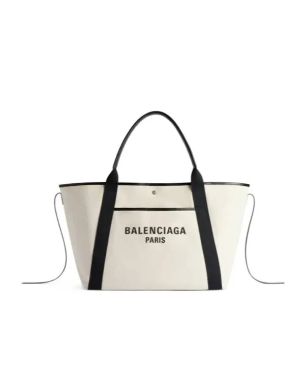 Balenciaga Biarritz Large Tote Bag - Beige/black