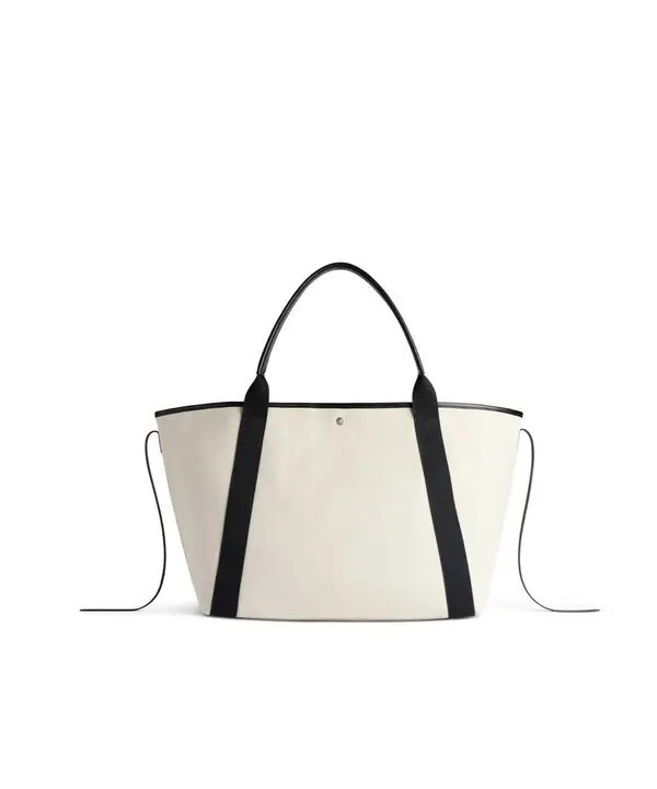 Balenciaga Biarritz Large Tote Bag - Beige/black