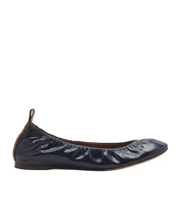 LANVIN Ballerina Flats With Ruffled Detail - Black