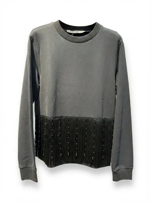 Sportmax Round Neck Pullover With Embellished Fringe