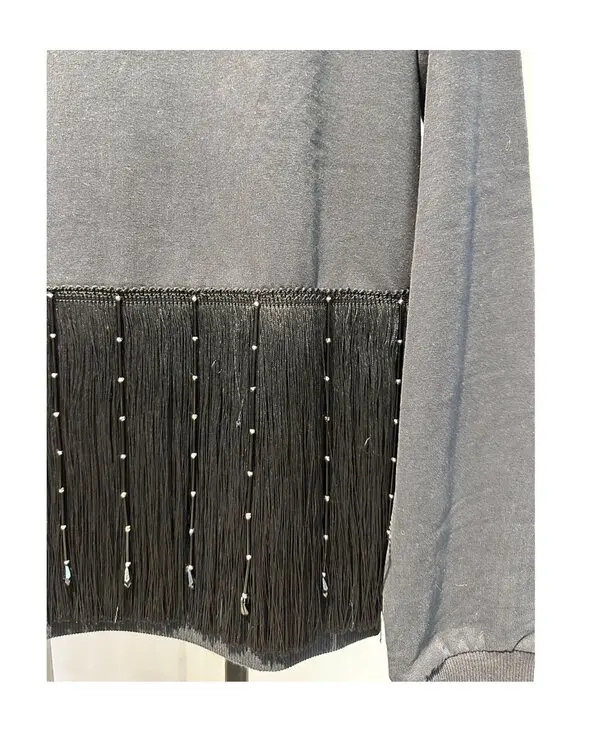 Sportmax Round Neck Pullover With Embellished Fringe