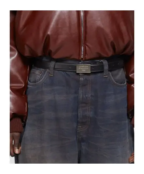 Acne Studios Logo Engraved Leather Belt