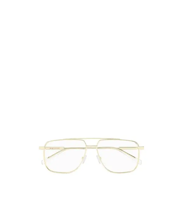 Alexander McQueen Square Frame Glasses - Light-gold
